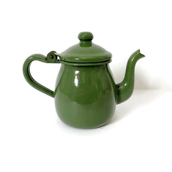 Green Enamel Teapot - Etsy