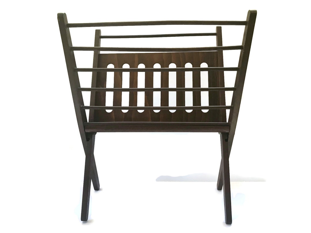 MCM Magazine Rack Holder, Danish Modern Mid Century Folding Wooden Cees ...