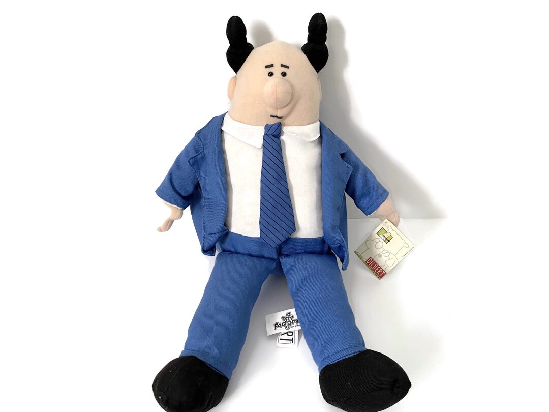Dilbert the Pointy Haired Boss Plush Character With Toy Factory Tag EXC ...