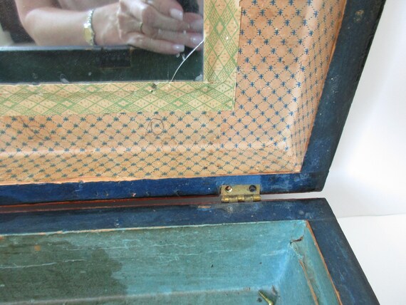 Antique Wooden Inlay Coffered Lidded Box, Two Tone Mi… - Gem