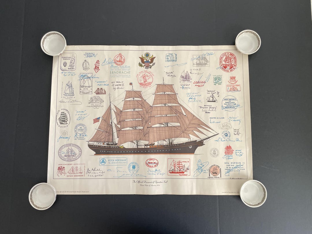 The Official Document of Operation Sail 1976 Print Poster, Bicentennial ...