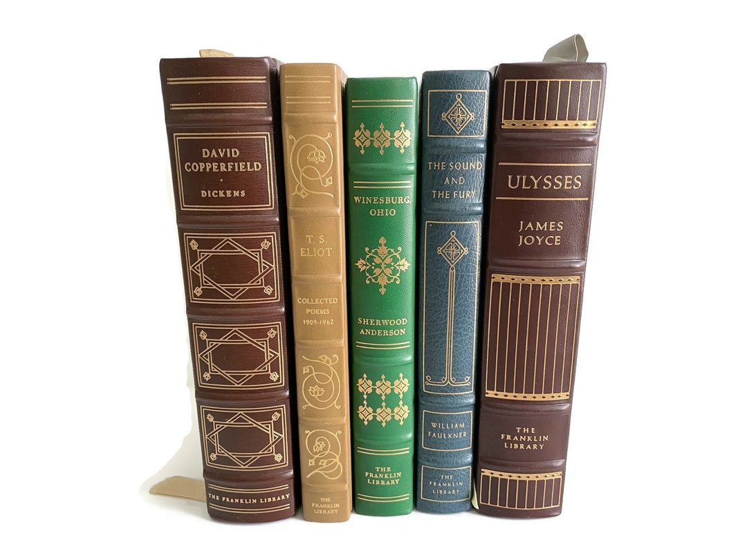 Franklin Library Books 1976, Vintage Gilded Leather Decorative Library ...