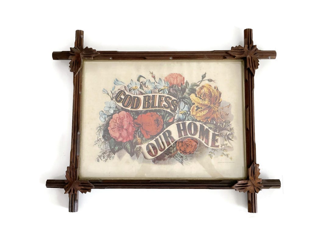 LARGE Antique Adirondack Frame Excellent Condition With Currier & Ives ...