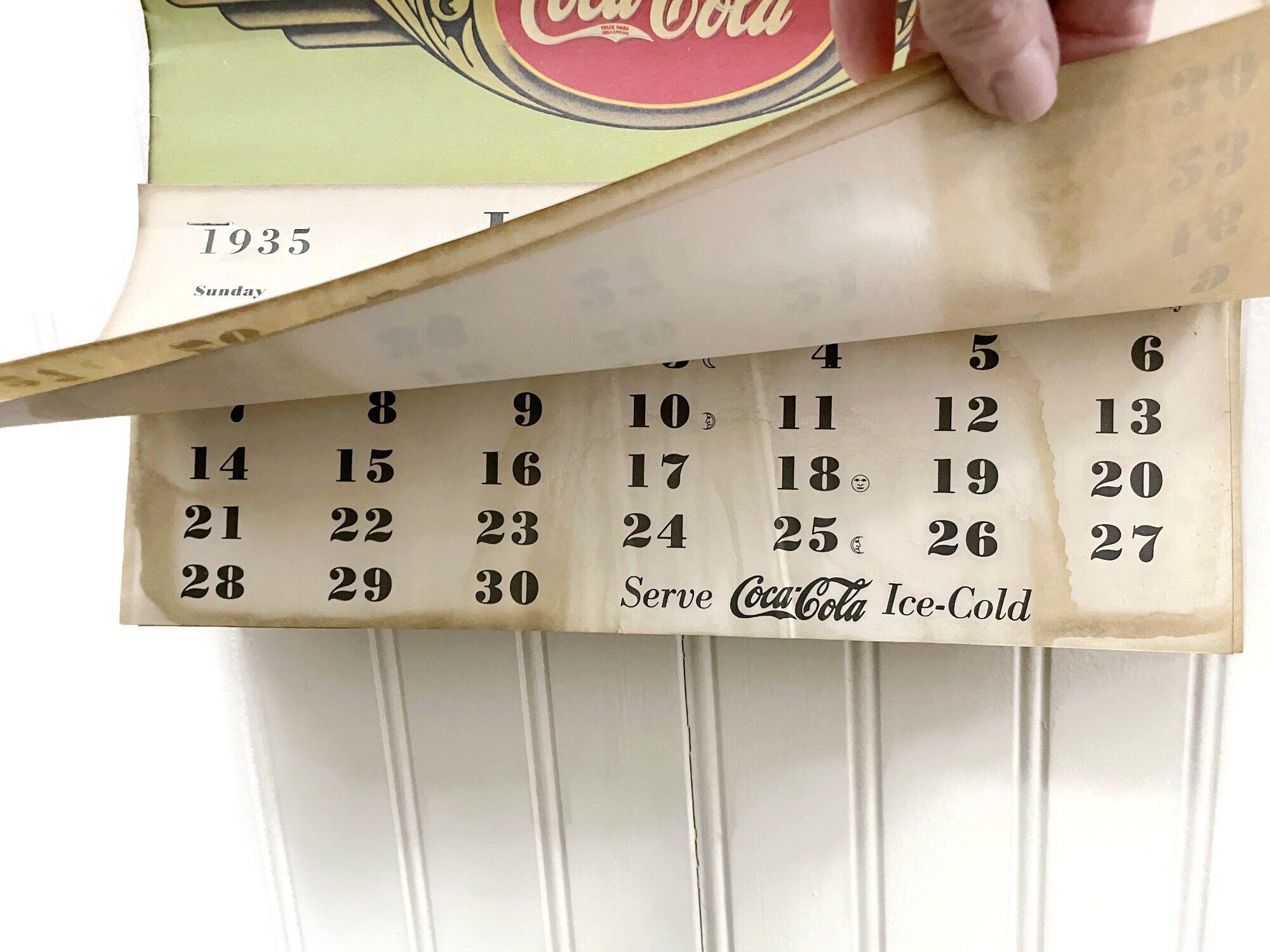 1935 Coca Cola Norman Rockwell COMPLETE Hanging Calendar, Vintage Coca ...