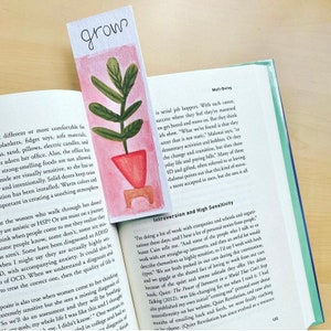 Potted Plants Watercolor Bookmarks With Inspirational Word - Etsy