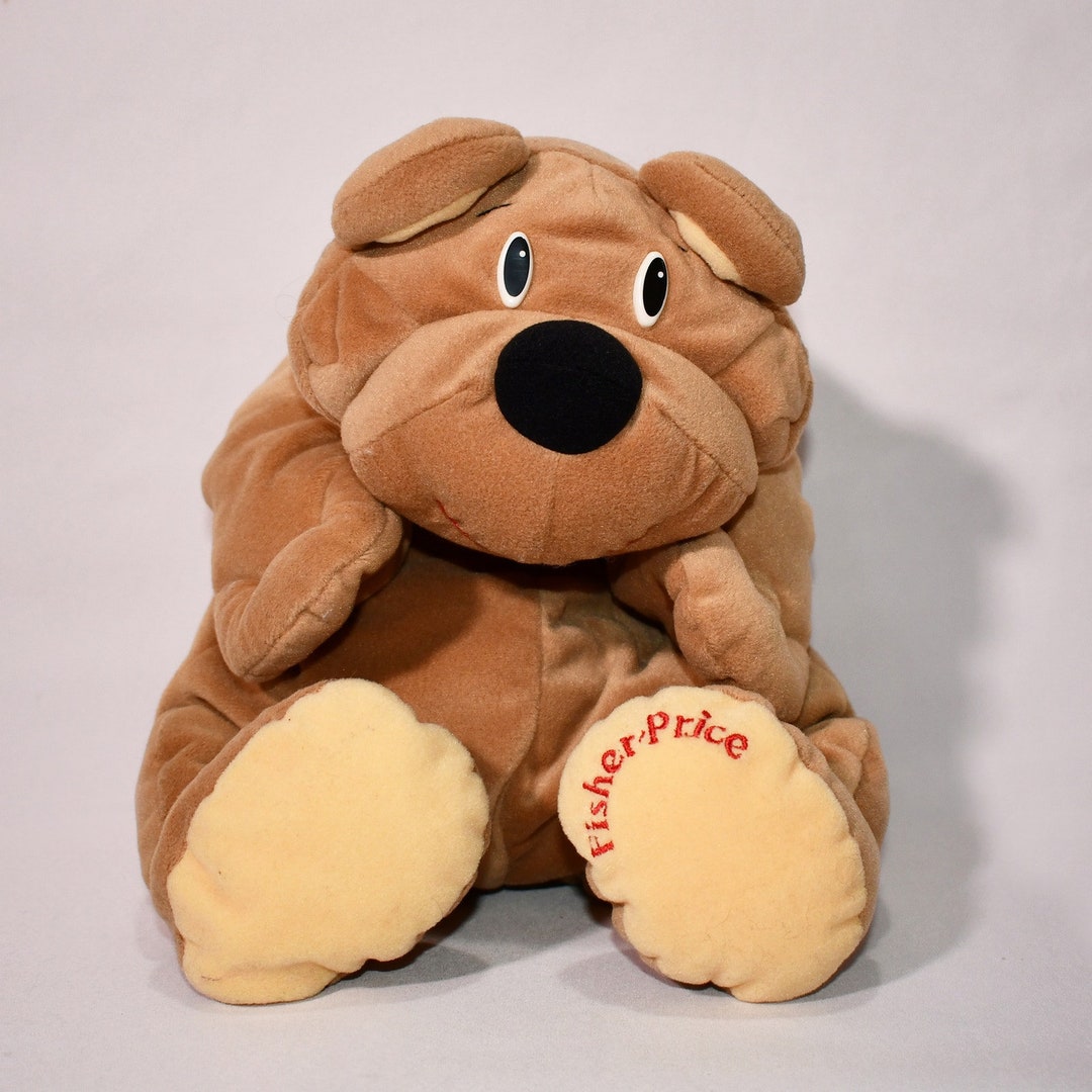 Vintage 1993 Fisher Price Brown Rumple Bear Stuffed Animal Plush Toy ...
