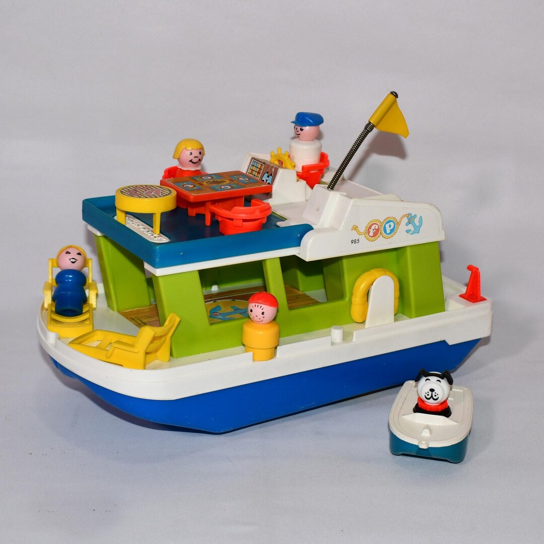 Vintage Fisher Price Little People Happy Houseboat 985 Complete 0924 ...