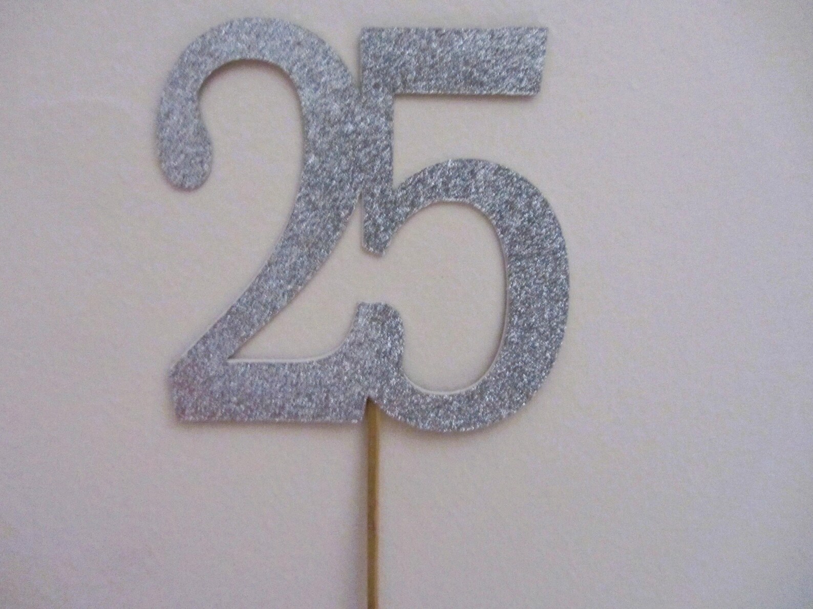 Glitter 25th Cupcake Toppers: Silver Anniversary Party Decoration - Etsy