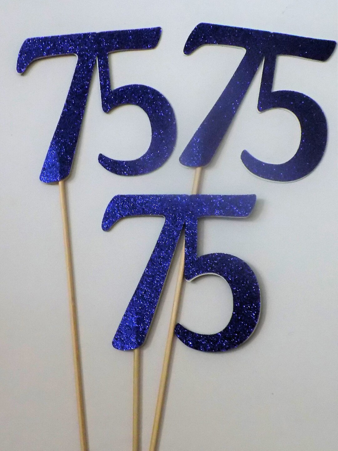 75 Centerpiece Decoration, Blue 75 Birthday Centerpiece, 75 Decoration ...