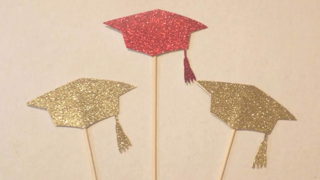 Glitter Graduation Cap Centerpiece: Class of 2026 Decoration - Etsy