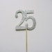 Glitter 25th Cupcake Toppers: Silver Anniversary Party Decoration - Etsy