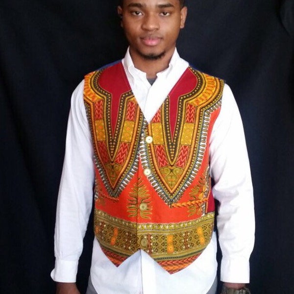African Print Vest - Etsy