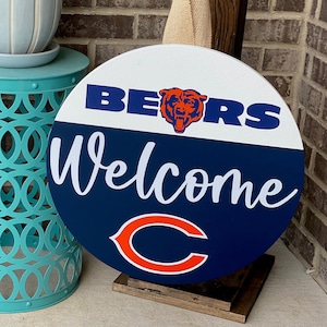 Chicago Bears Door Hanger: Navy & White Welcome Sign - Etsy