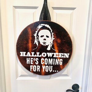 Halloween Front Door Hanger | Michael Myers Halloween Door Hanger ...