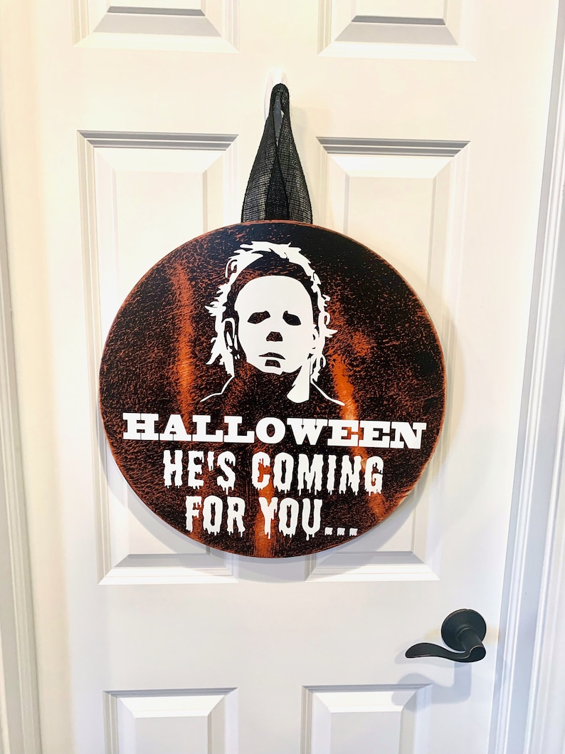 Michael Myers Halloween Door Hanger: the Boogeyman Welcome Sign - Etsy