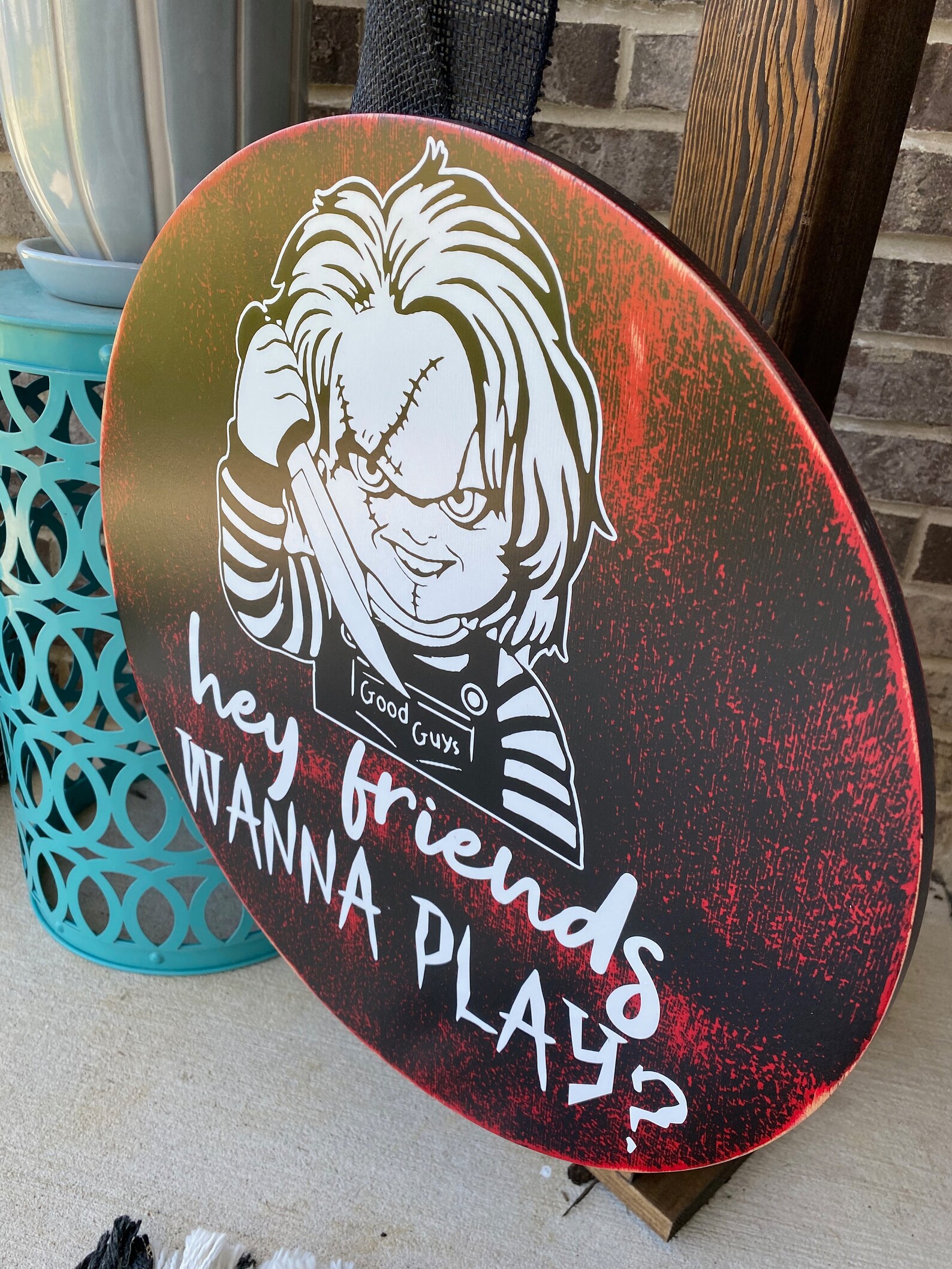 Chucky Door Hanger: Halloween Welcome Sign, Horror Movie Decor - Etsy