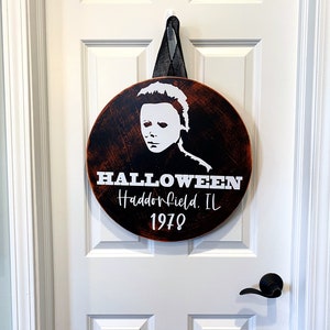 Halloween Front Door Hanger | Michael Myers Halloween Door Hanger ...