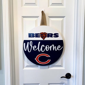 Chicago Bears Door Hanger: Navy & White Welcome Sign - Etsy