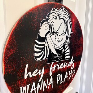 Chucky Door Hanger: Halloween Welcome Sign, Horror Movie Decor - Etsy