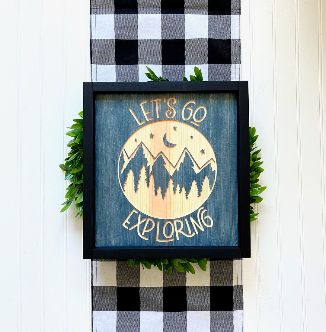 Let's Go Exploring Carved 3D Framed Sign - Etsy