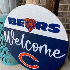 Chicago Bears Door Hanger: Navy & White Welcome Sign - Etsy