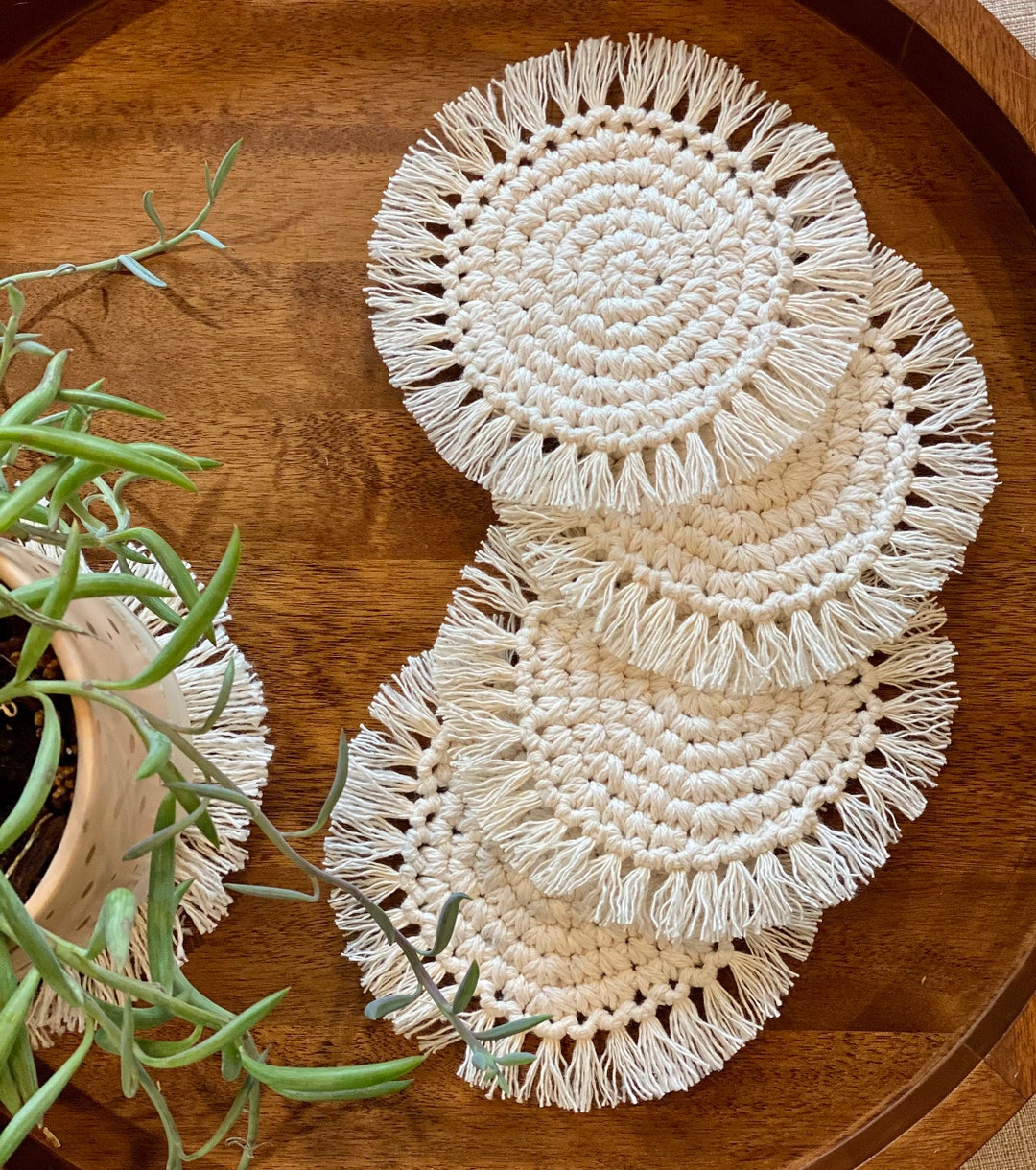 Boho Coaster, Handmade Coasters, Home Decor, Crochet Coasters, Coasters ...
