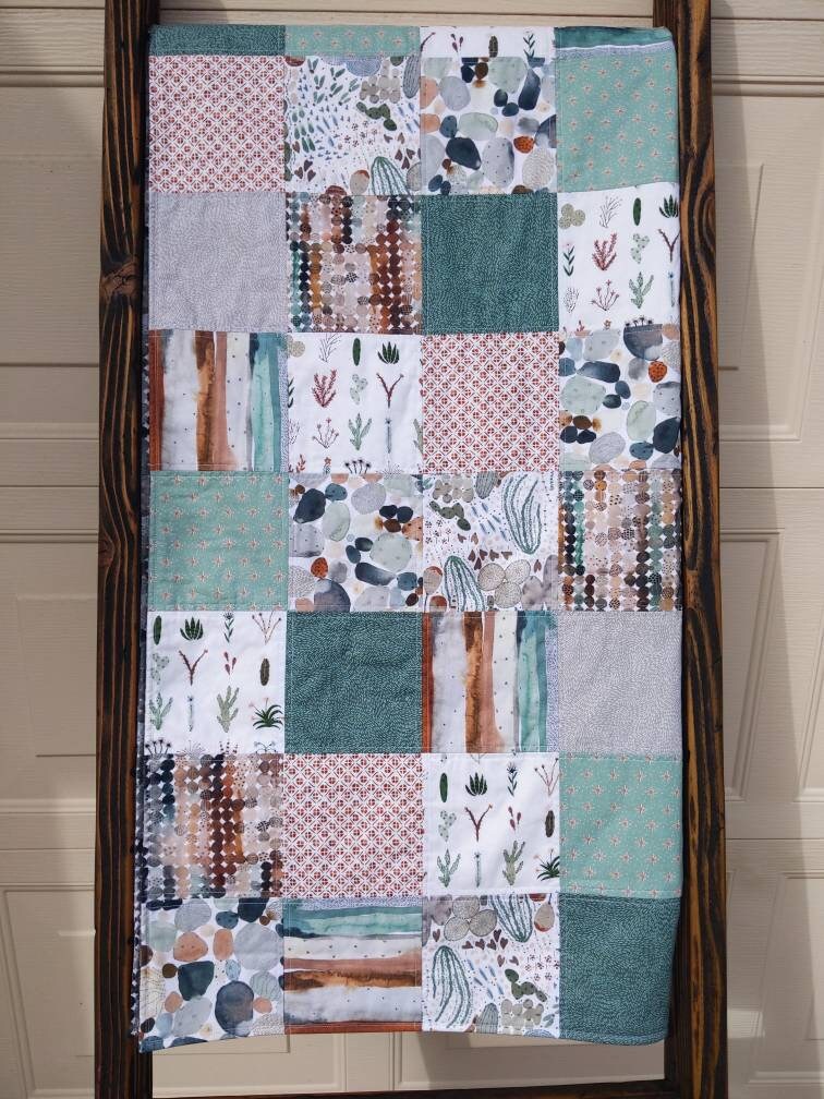 Cactus Baby Quilt Desert Theme Nursery Beddingrustic | Etsy