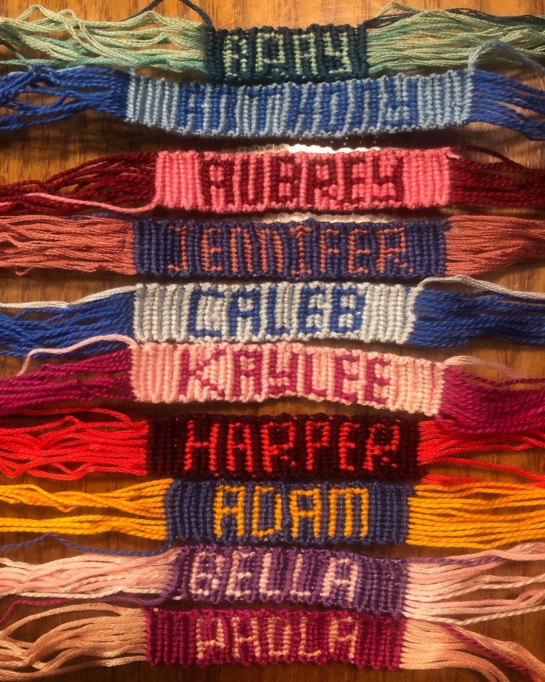 Friendship Name Bracelets - Etsy