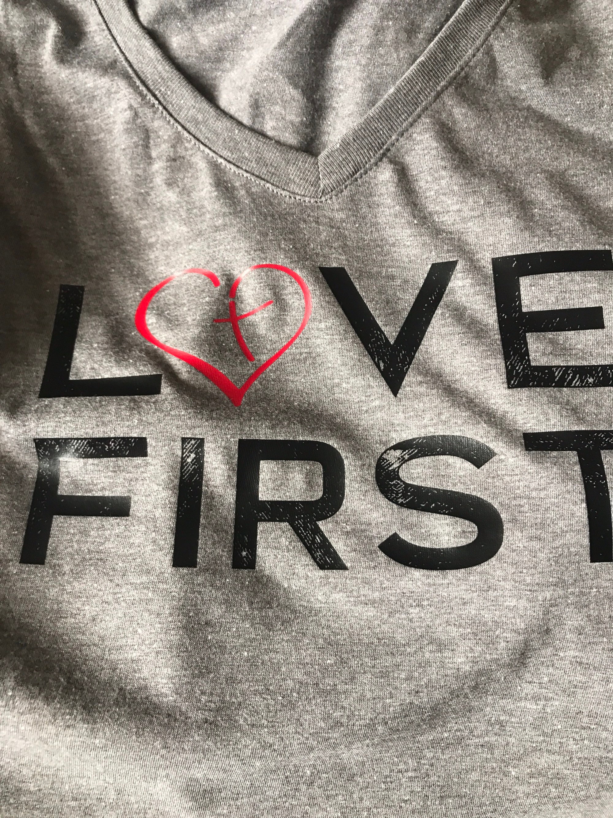 LOVE FIRST Christian T-shirts-tanks. Ladies and Mens Styles - Etsy