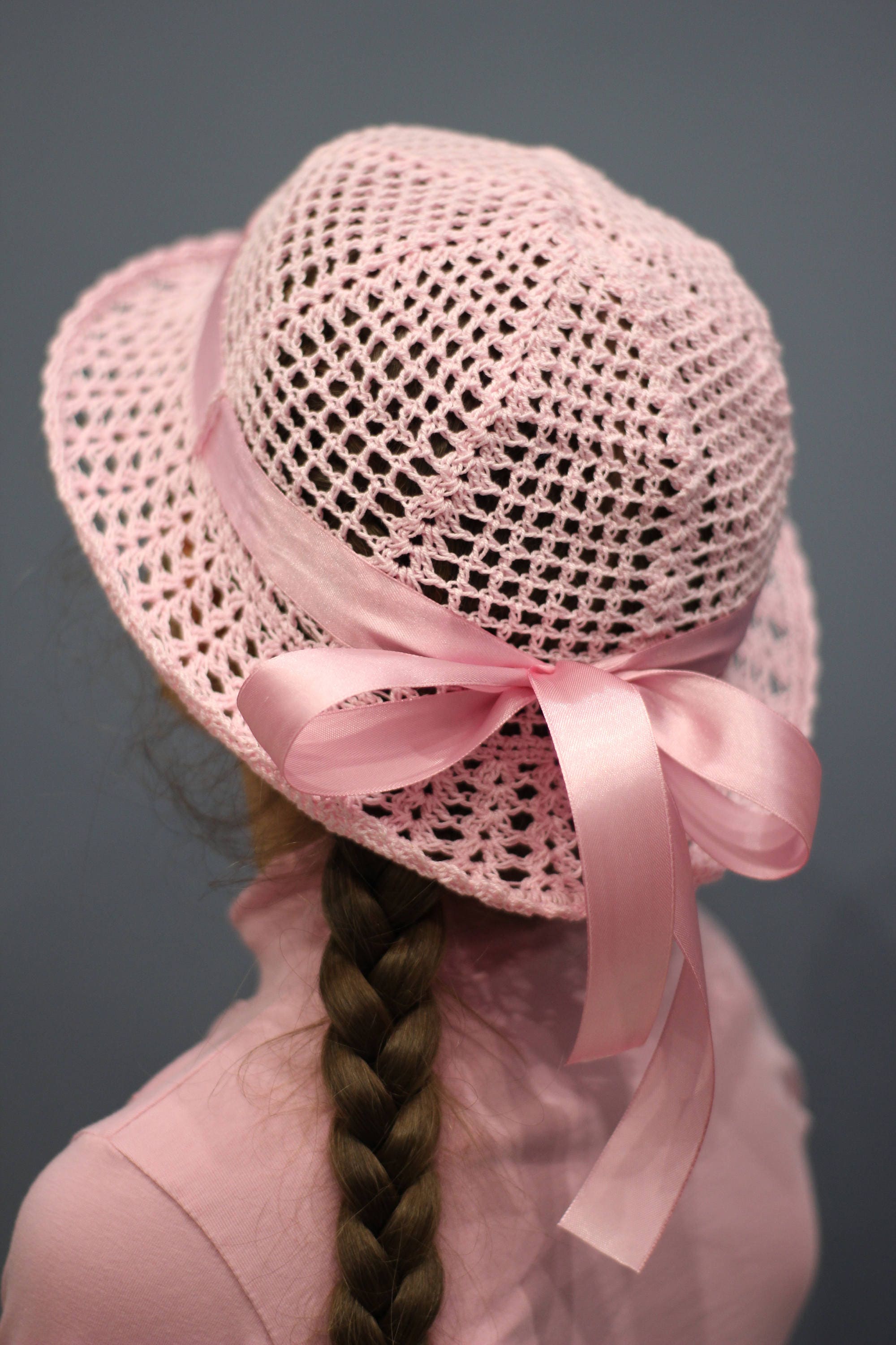 Crochet Summer Hat Pink With Brim Girl Sun Hat With Ribbon Etsy Crochet Summer Hat Pink With Brim Girl Sun Hat With Ribbon Etsy