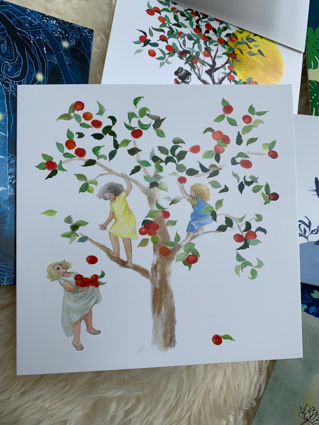 Apple Birthday Card Eco Tree Greeting Card Friendship - Etsy