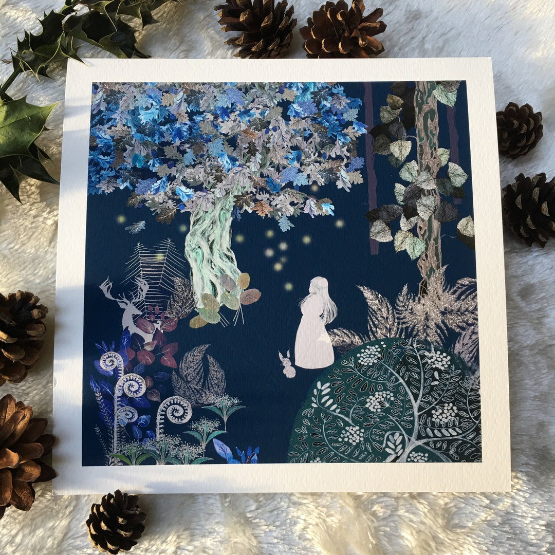 Enchanted Forest Fairy Magic Spells Night Woodland Magic Art Print ...