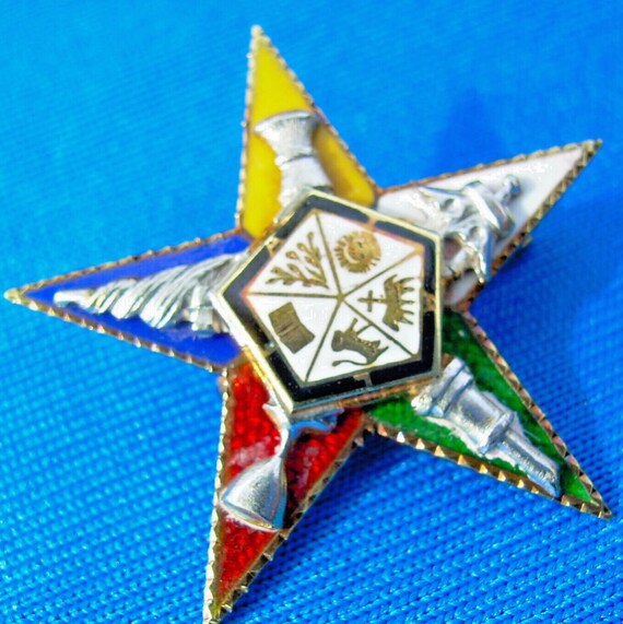 Antique 14k gold Masonic Pin Art Deco Order of the Ea… - Gem