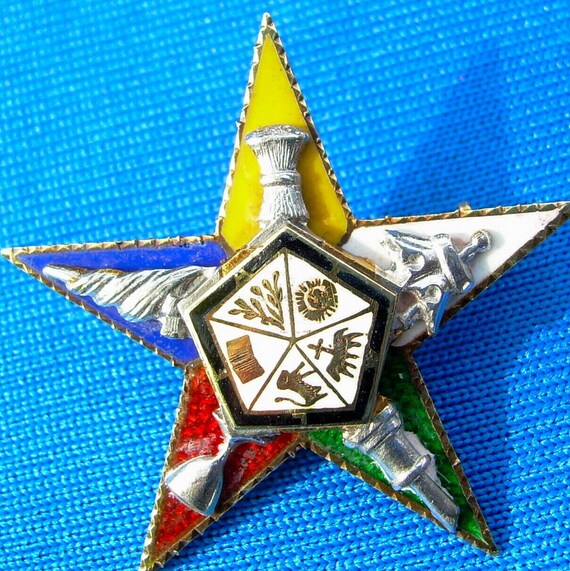 Antique 14k gold Masonic Pin Art Deco Order of the Ea… - Gem