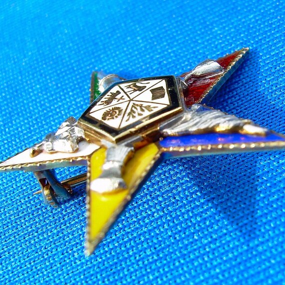 Antique 14k gold Masonic Pin Art Deco Order of the Ea… - Gem