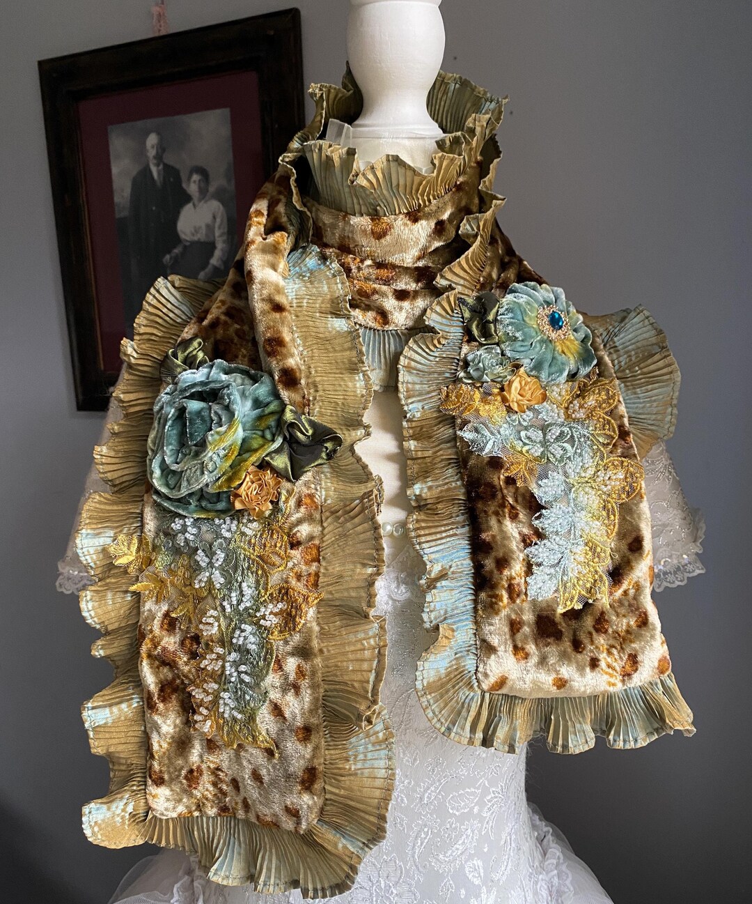 RESERVED for Terryromantic Velvet Scarf, Ethereal Fantasy Scarf, Velvet ...