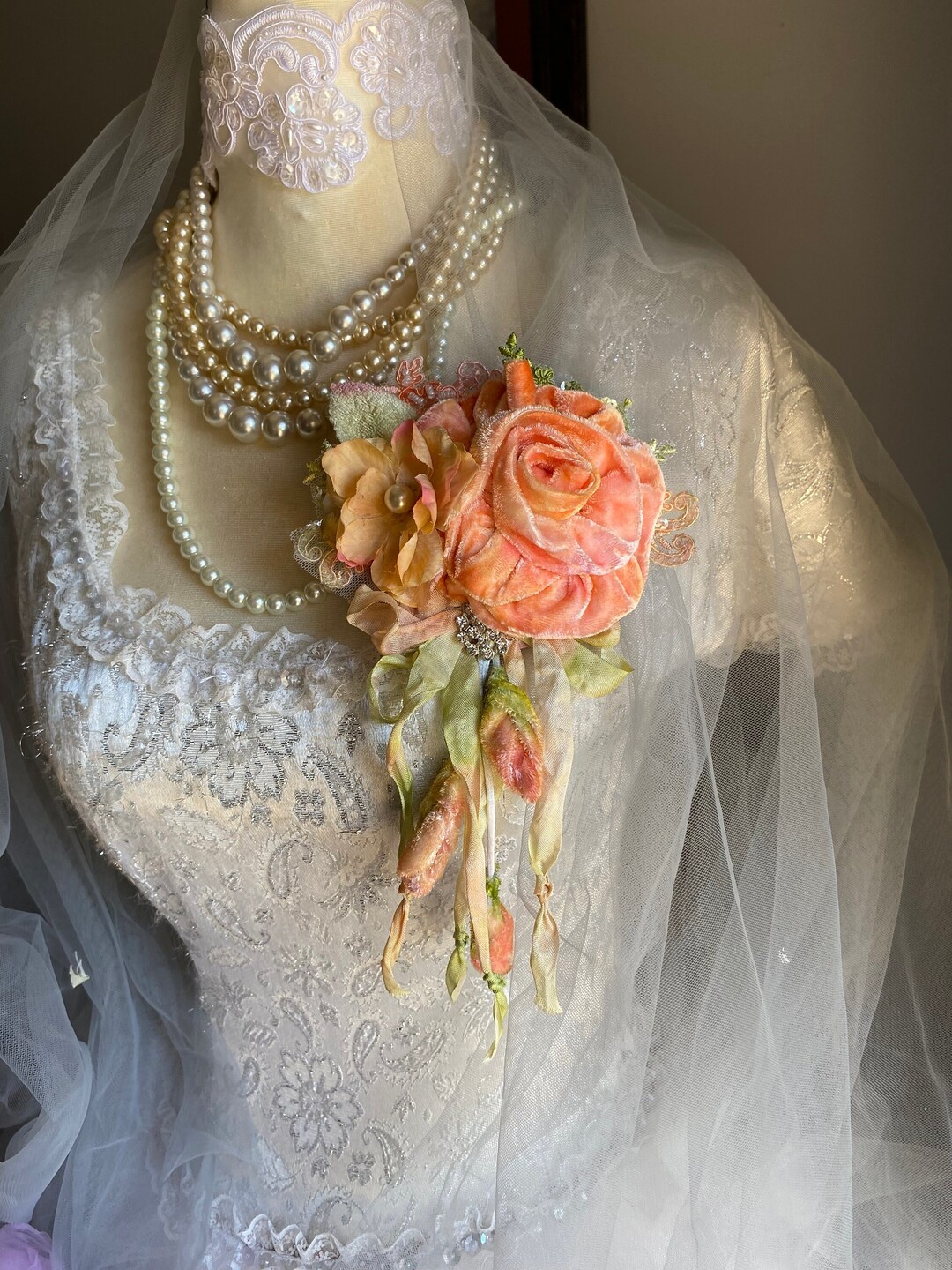 Blush Pink Rose Pin, Velvet Rose. Hand Dyed Velvet, Floral Corsage ...