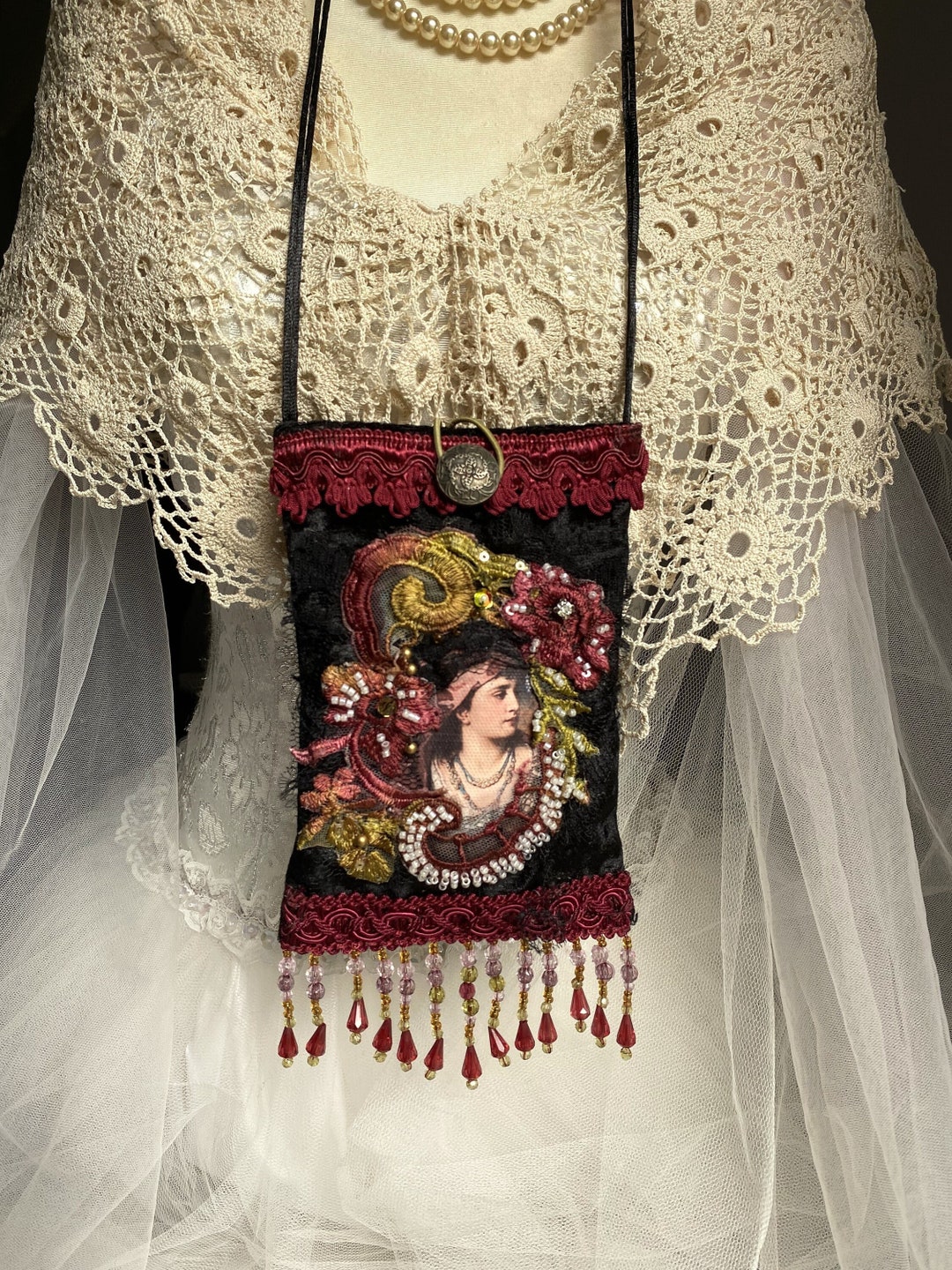 Gypsy Phone Neck Pouch, Cell Phone Bag, Velvet Phone Pouch, Glasses ...