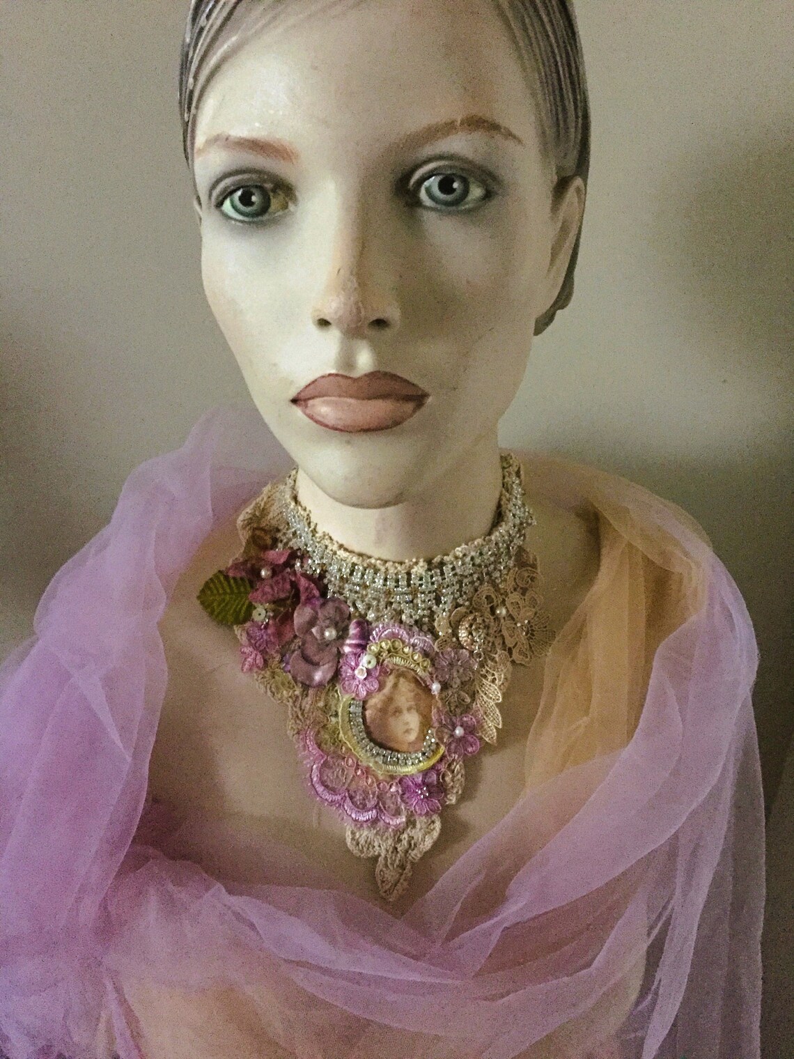 Ethereal Necklace Art to Wear Embroidered Necklace Gift for - Etsy