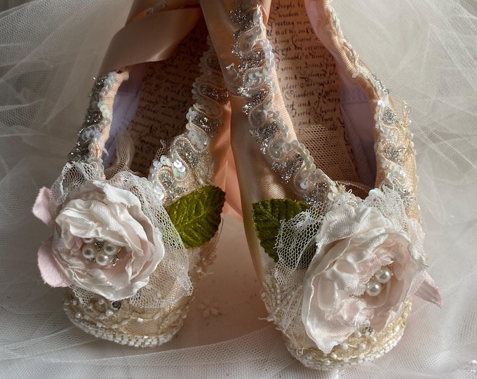 Embellished Ballet Shoes, Fantasy Ballet Shoes, Altered Ballet Shoes, Gift for Dancer, Ballet ...