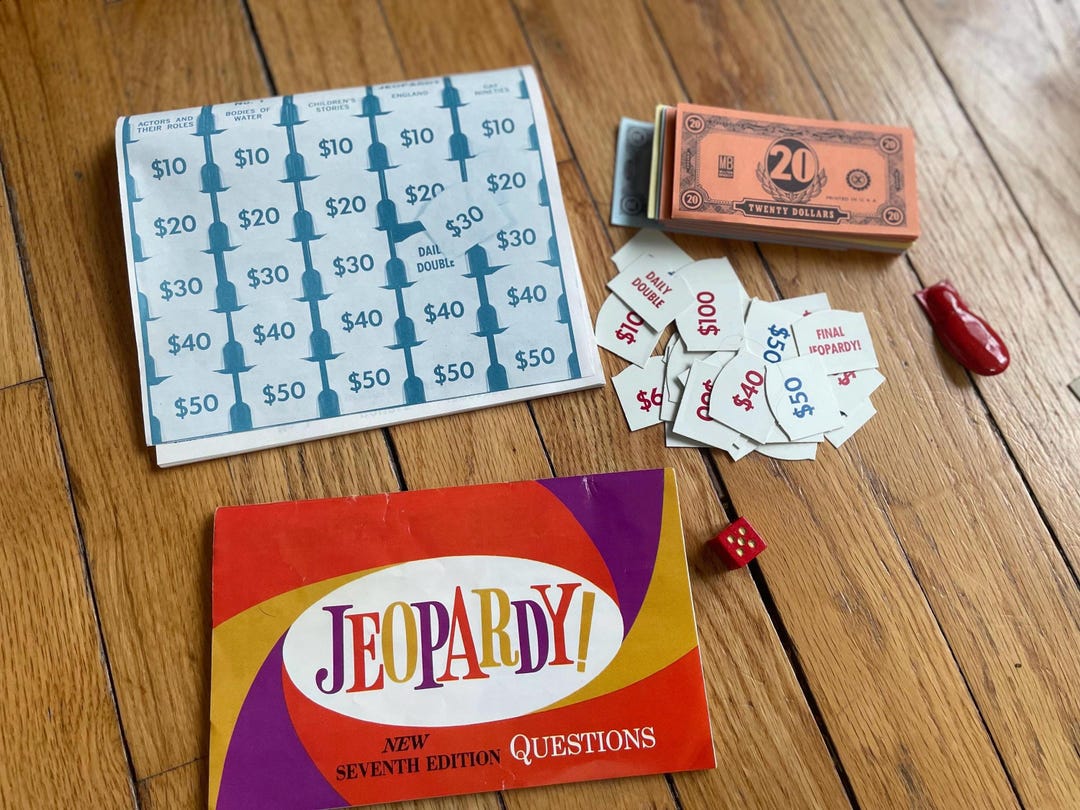 Vintage Jeopardy! Board Game | 1970 Milton Bradley, Seventh Edition - Etsy
