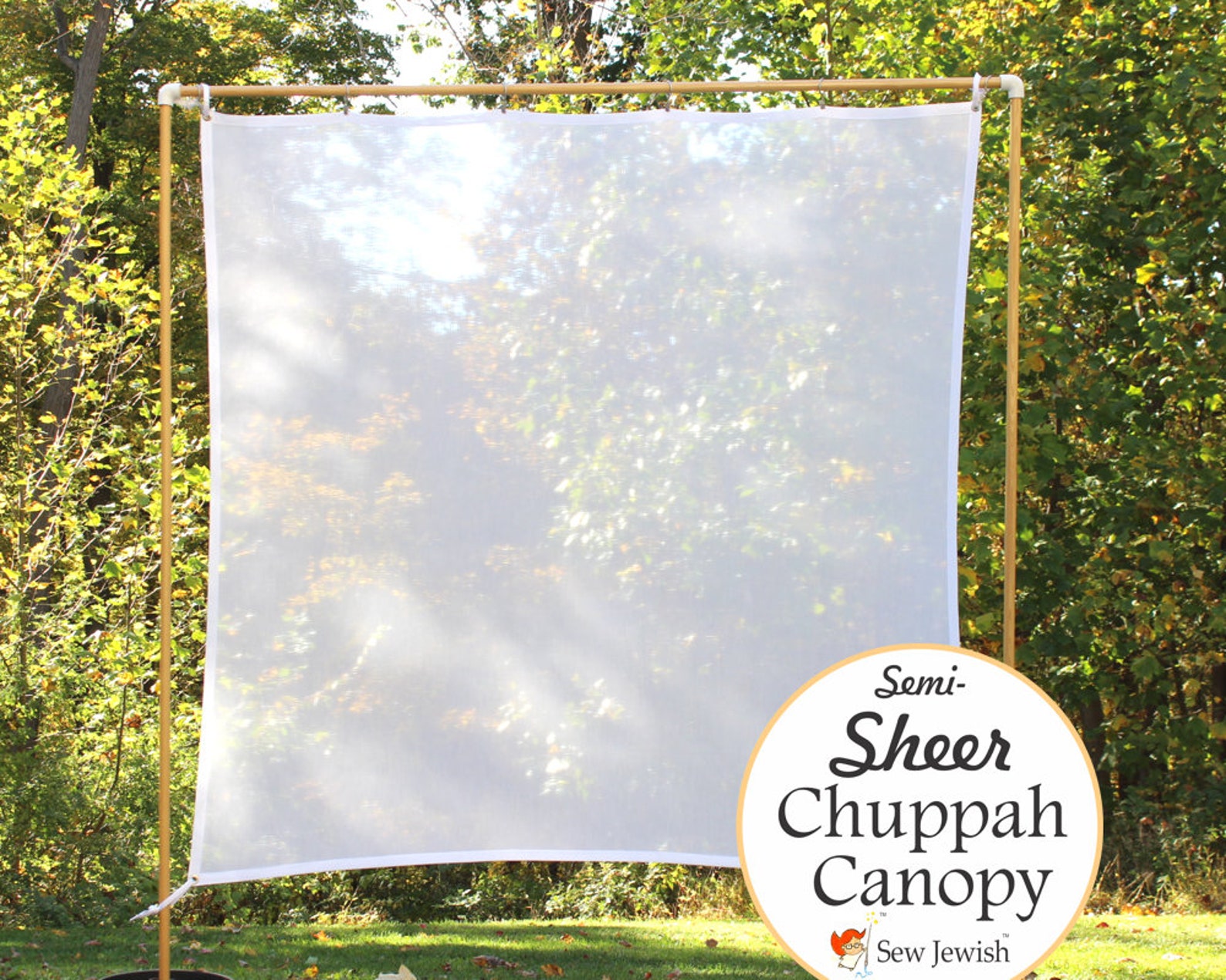 New! Semi-sheer Wedding Chuppah Canopy - White Chuppah Canopy - Jewish ...