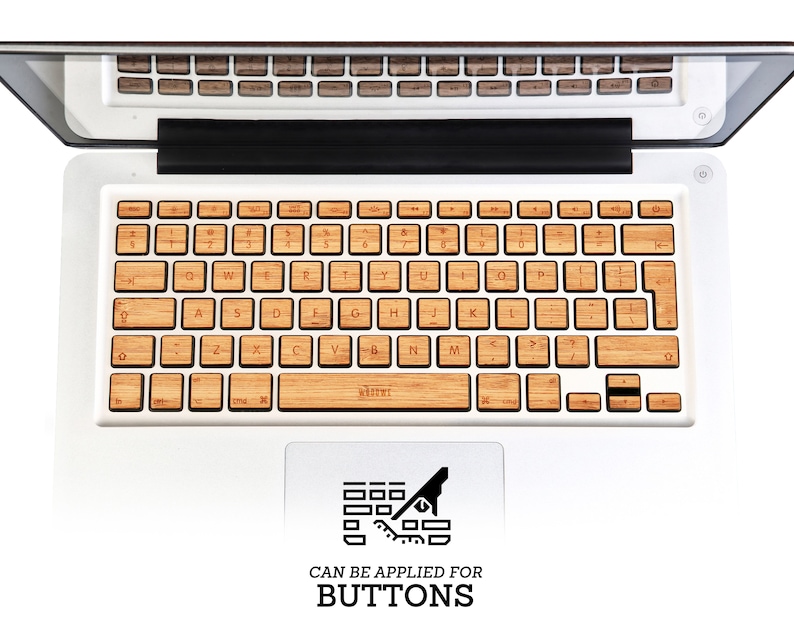 Real Bamboo Wood MacBook Pro Keyboard Sticker Eco Friendly Office Gifts ...