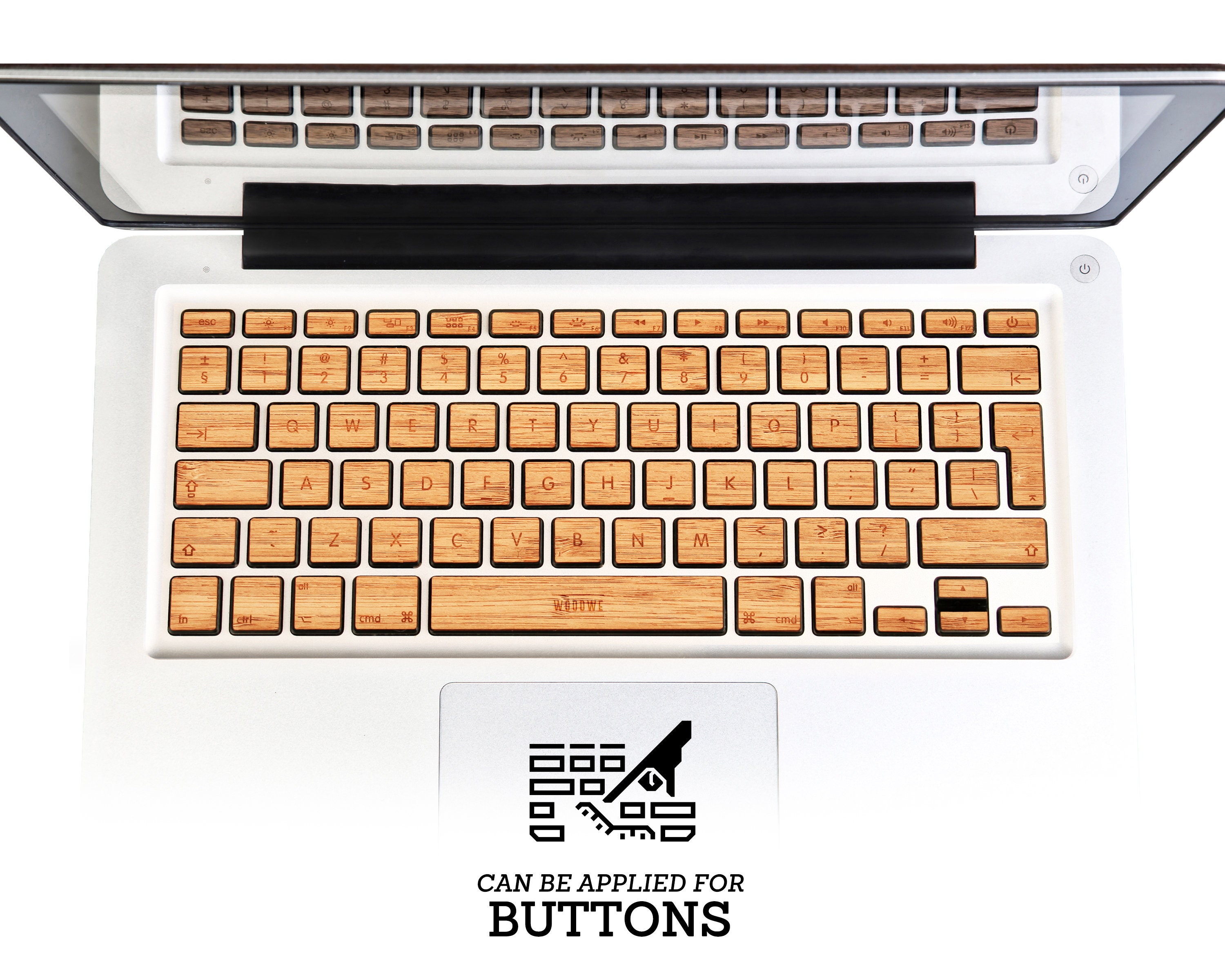 Real Bamboo Wood MacBook Pro Keyboard Sticker Eco Friendly Office Gifts ...