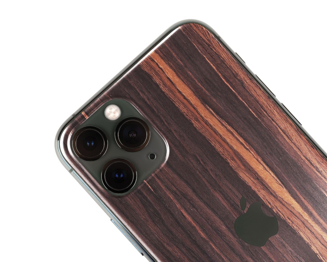 Real Wood iPhone Skin, Zero Waste Natural Phone Sticker, Ebony Wood ...
