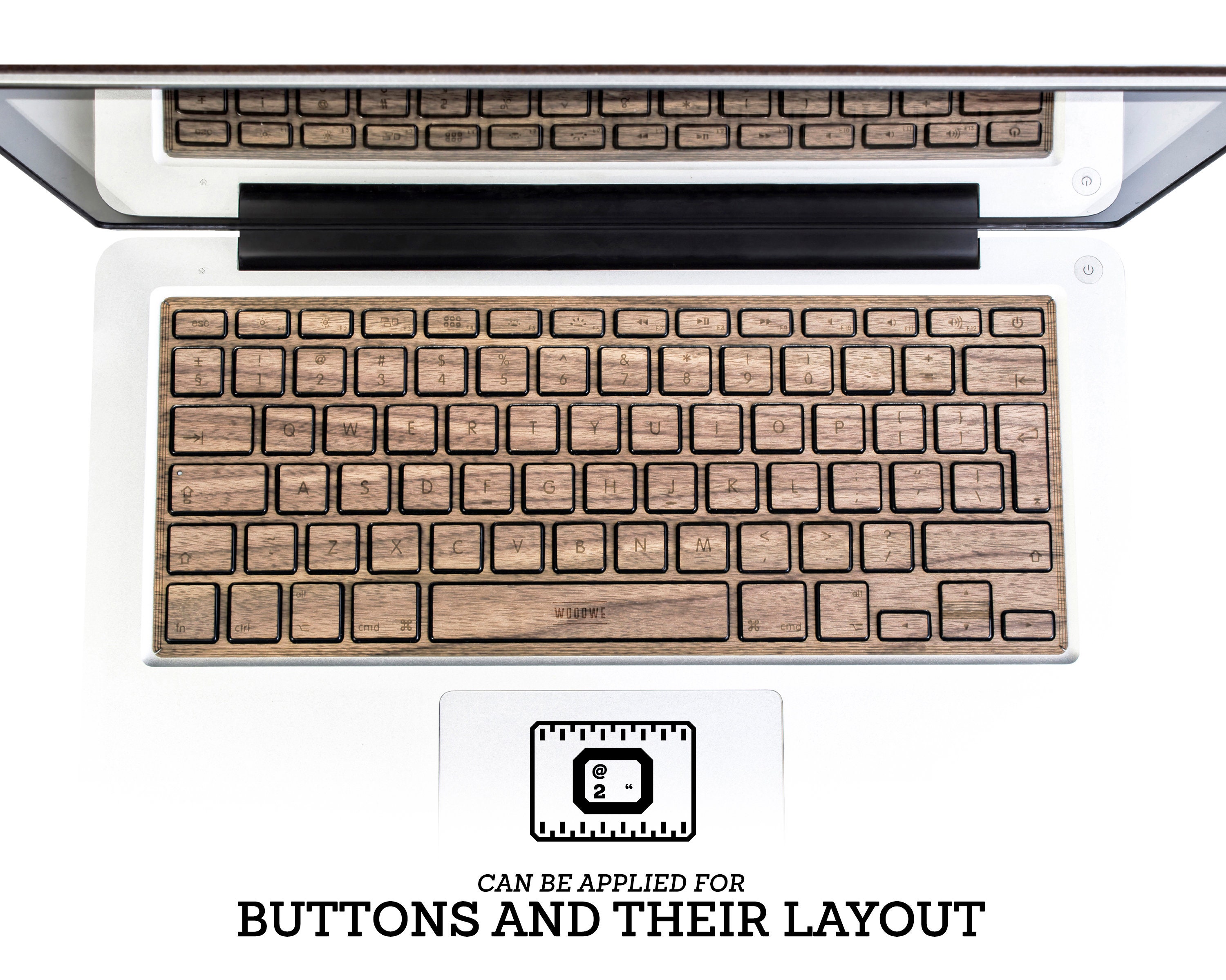 Walnut Wood MacBook Pro Keyboard Sticker, Mac Book Air Pro 13 15 Wooden ...