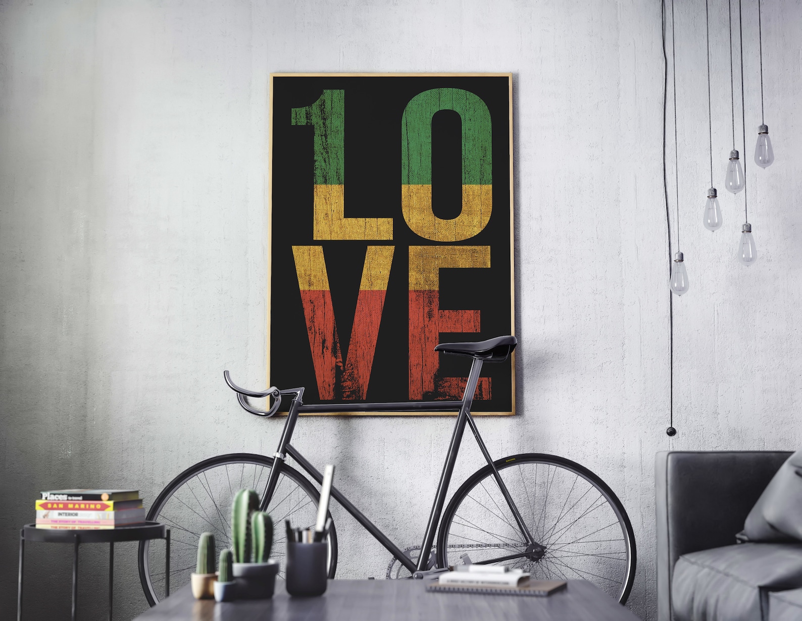 1 Love Reggae Music Inspired Photo Paper Poster One Love Rasta Colors ...