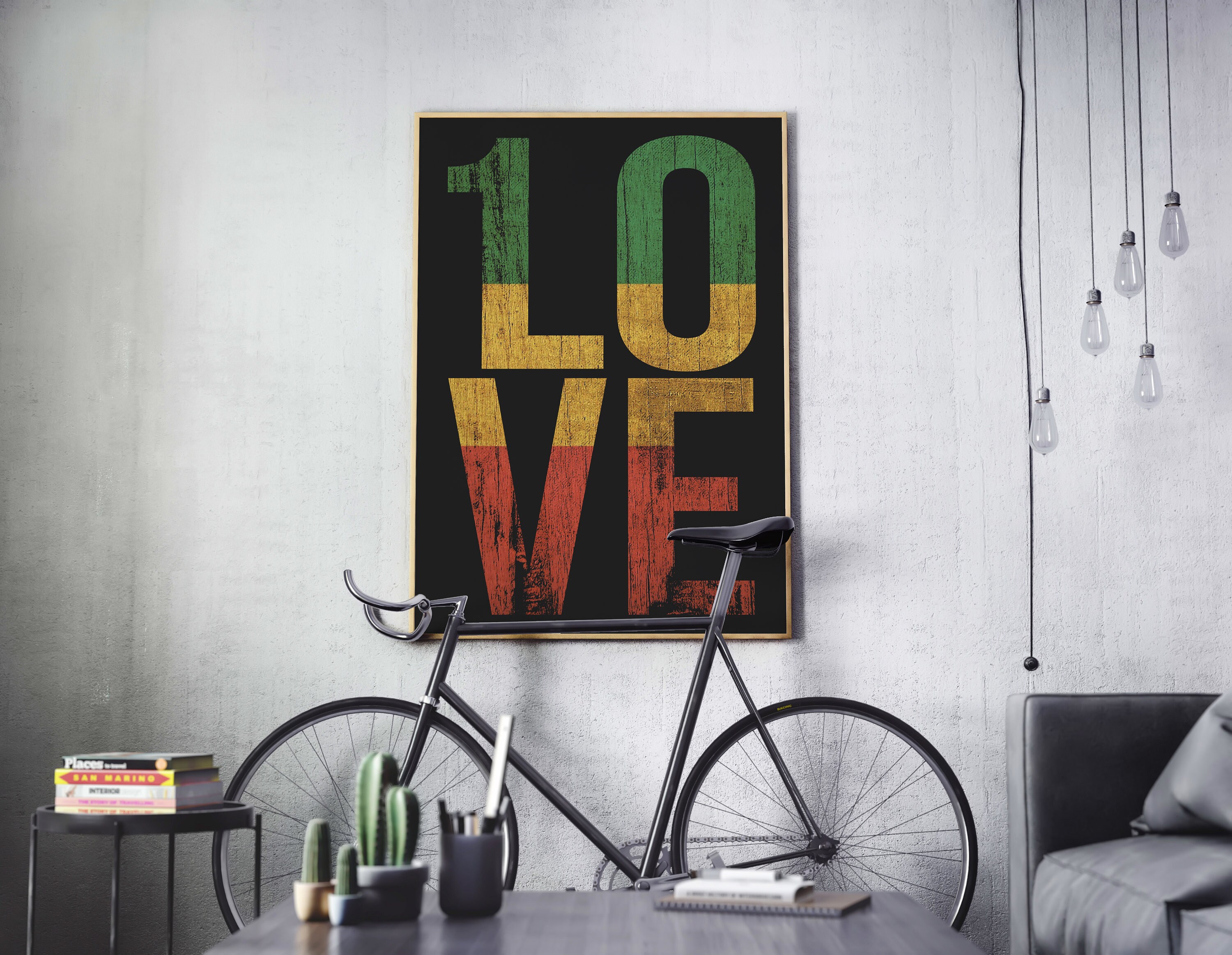 1 Love Reggae Music Inspired Photo Paper Poster One Love Rasta Colors ...