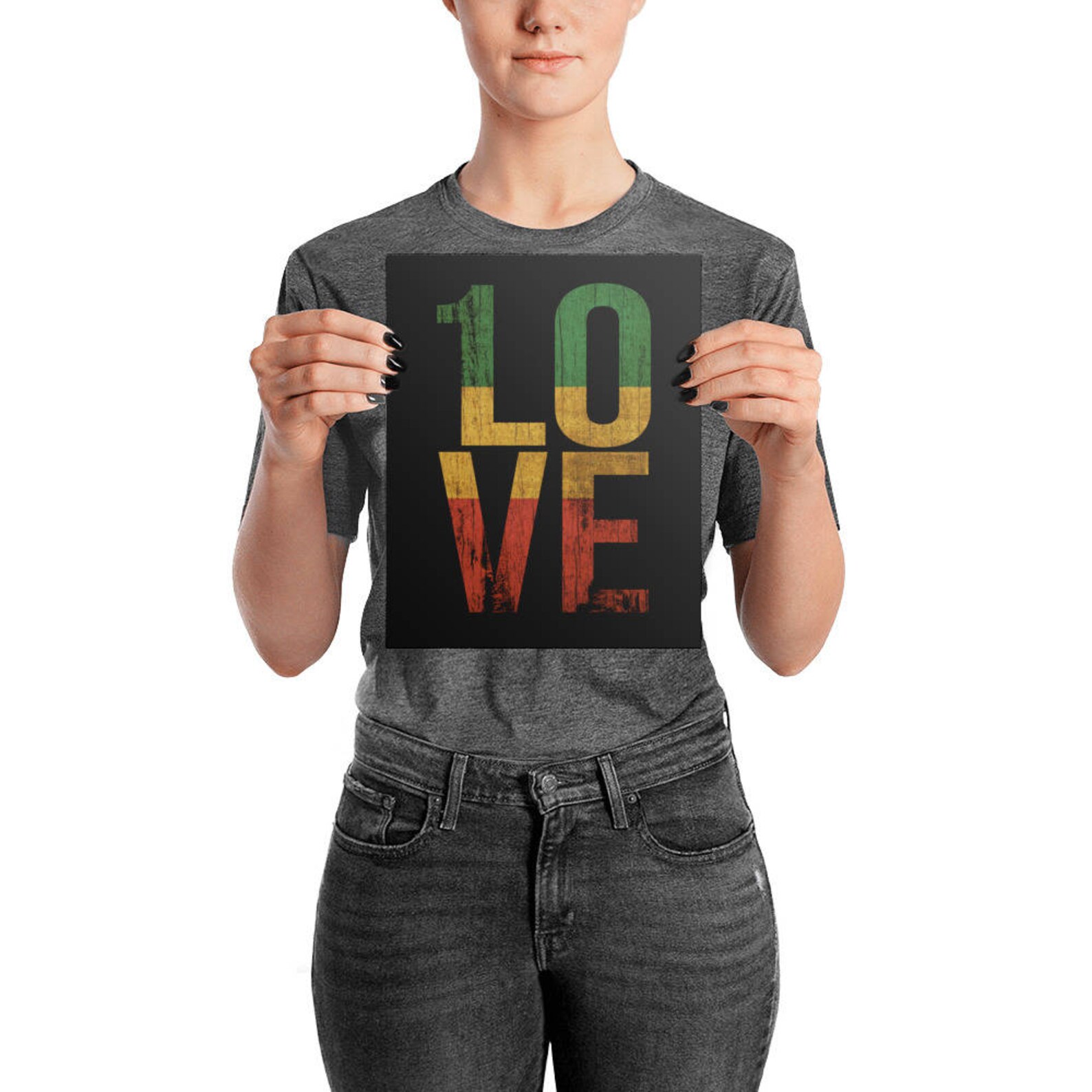 1 Love Reggae Music Inspired Photo Paper Poster One Love Rasta Colors ...