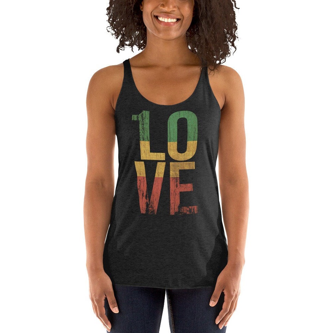 Reggae 1 Love Women's Racerback Tank Top - Etsy